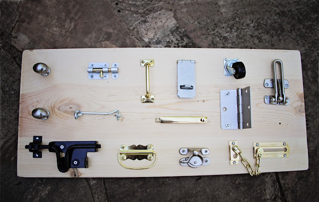 Running from the Law: DIY Lock and Hinge Board for Toddlers