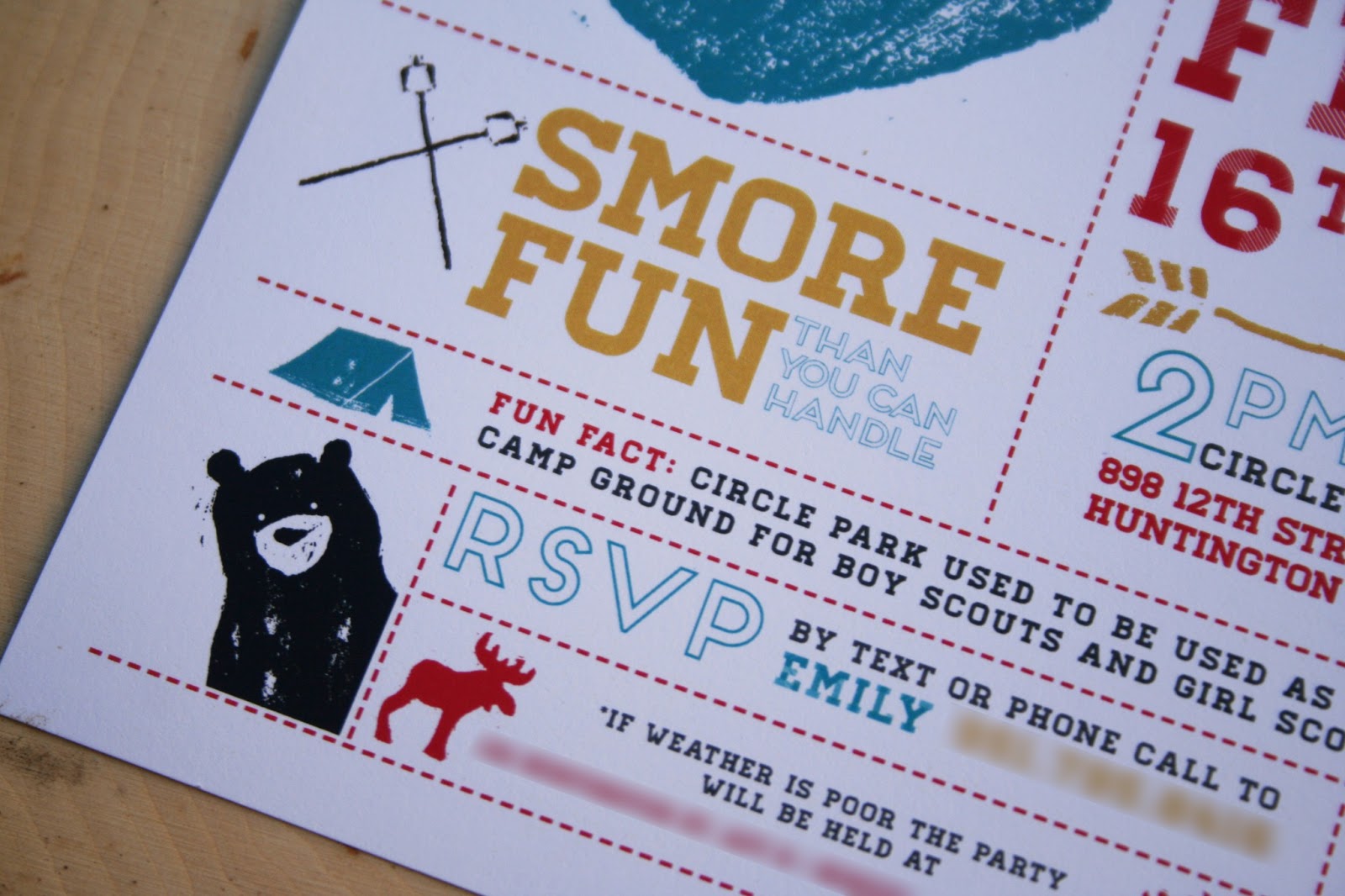 emily camp design- design fancy: Camping Party Invitation