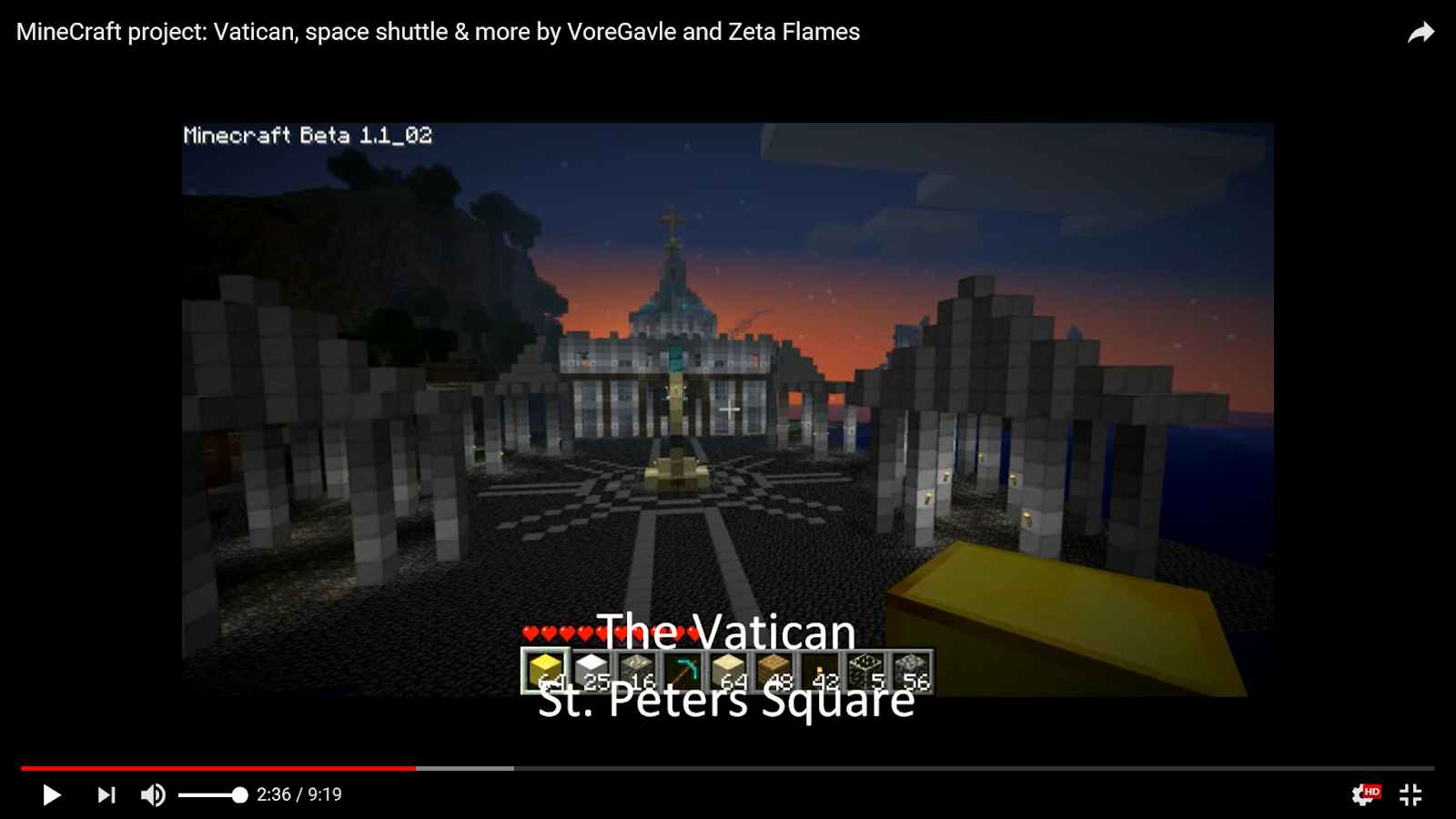 Bjarni Thomsen's blog: Minecraft: The very first Vatican (St.Peters square)
