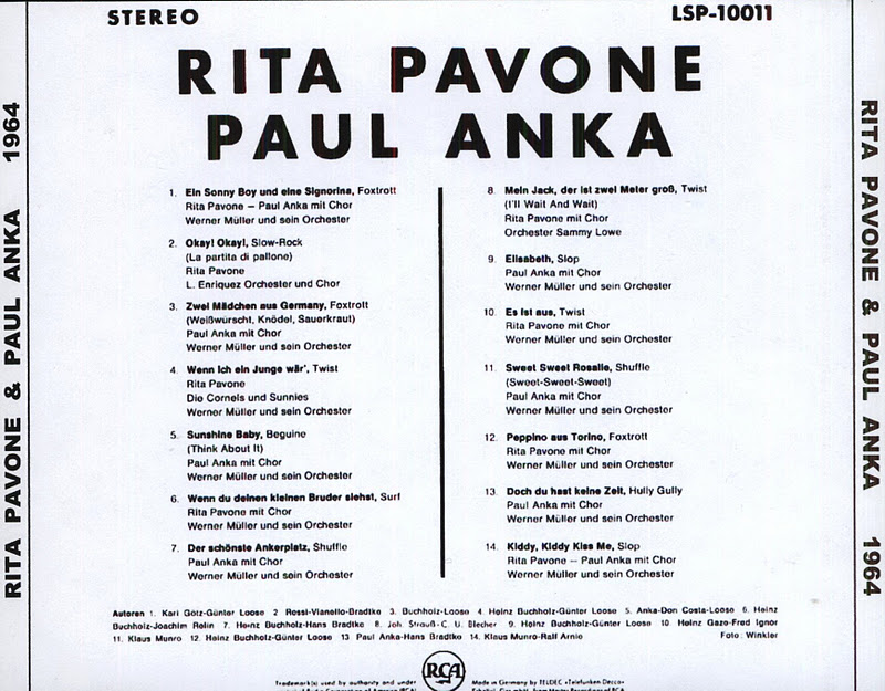 My music new: Rita Pavone & Paul Anka - Ein Sonny Boy Und Eine Kleine ...