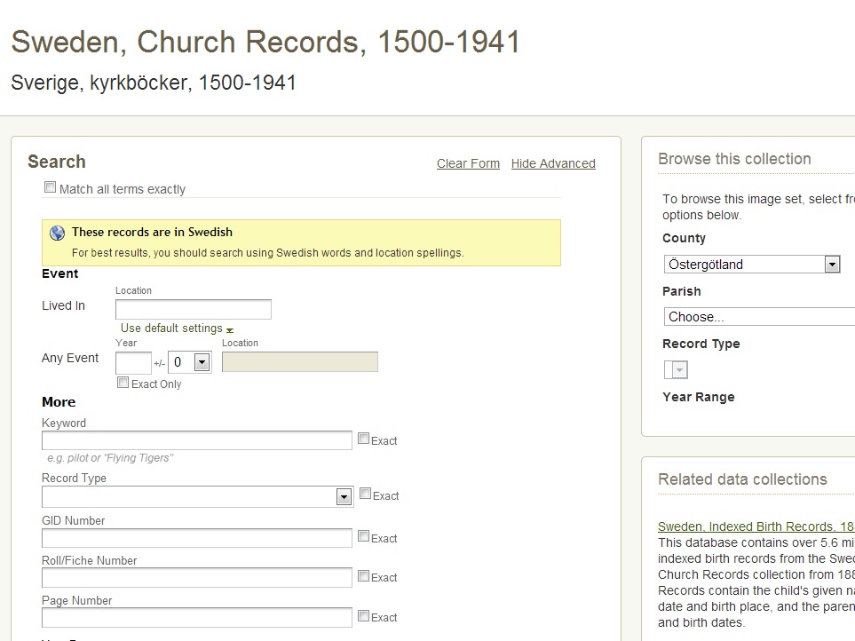 RootDig.com: Swedish Church Records at Ancestry.com Are Not Full-Name Indexed