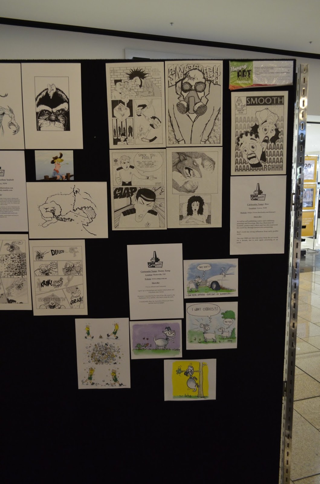 Hagen Cartoons' Blog: Cartoons Galore! Exhibition: Close-up of display ...