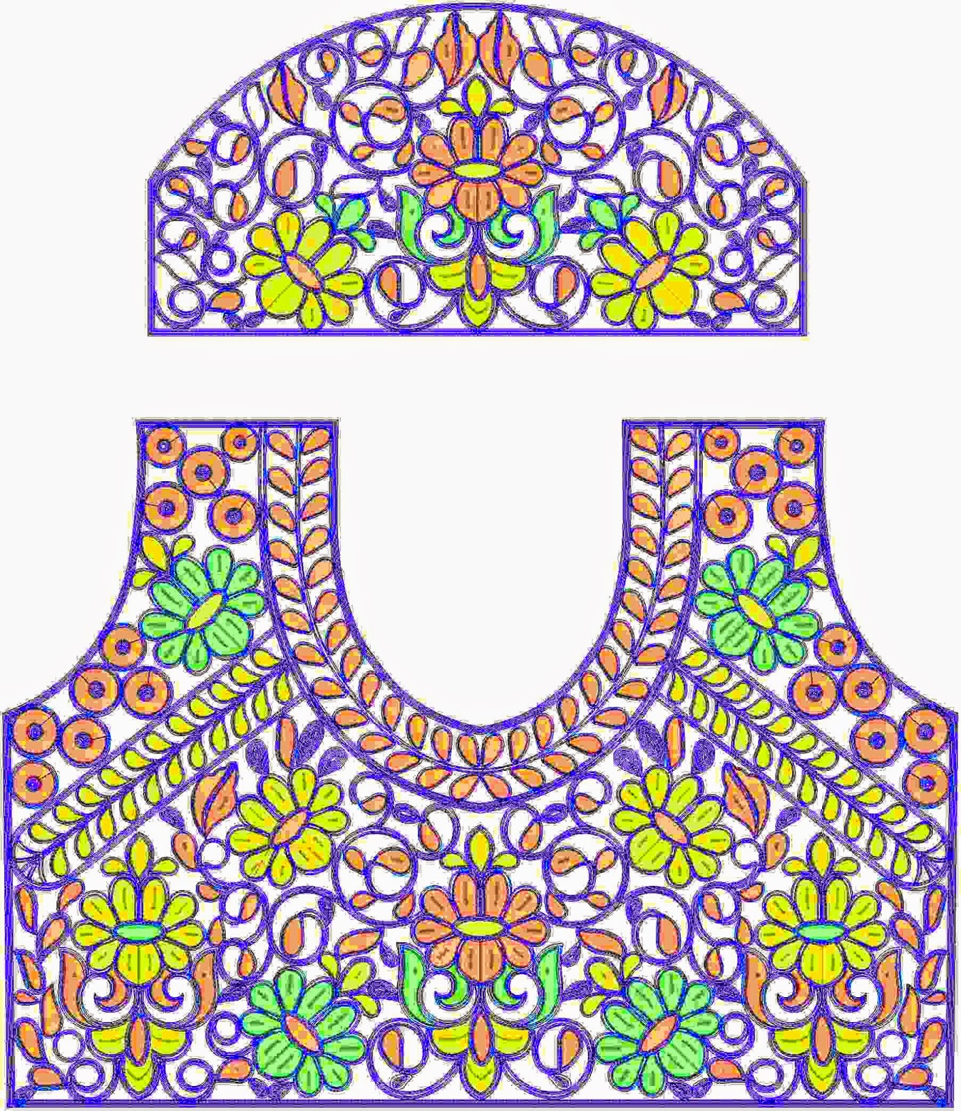 EmbDesignTube: African Native Knot Embroidery Blouse Neck Designs