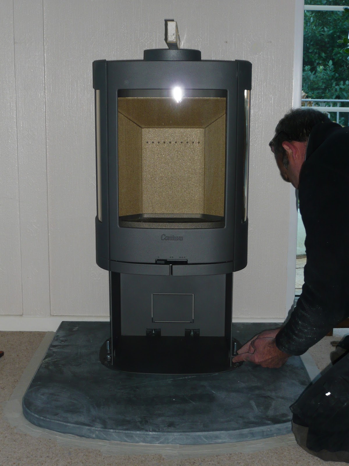 Redwood Stoves Ltd Cornwall: CONTURA 850 in Grey with cut Graphite ...