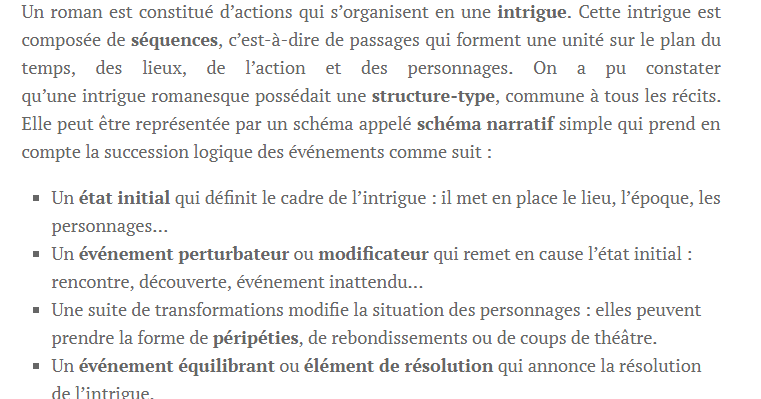 La structure du récit ( Vidéo et images )