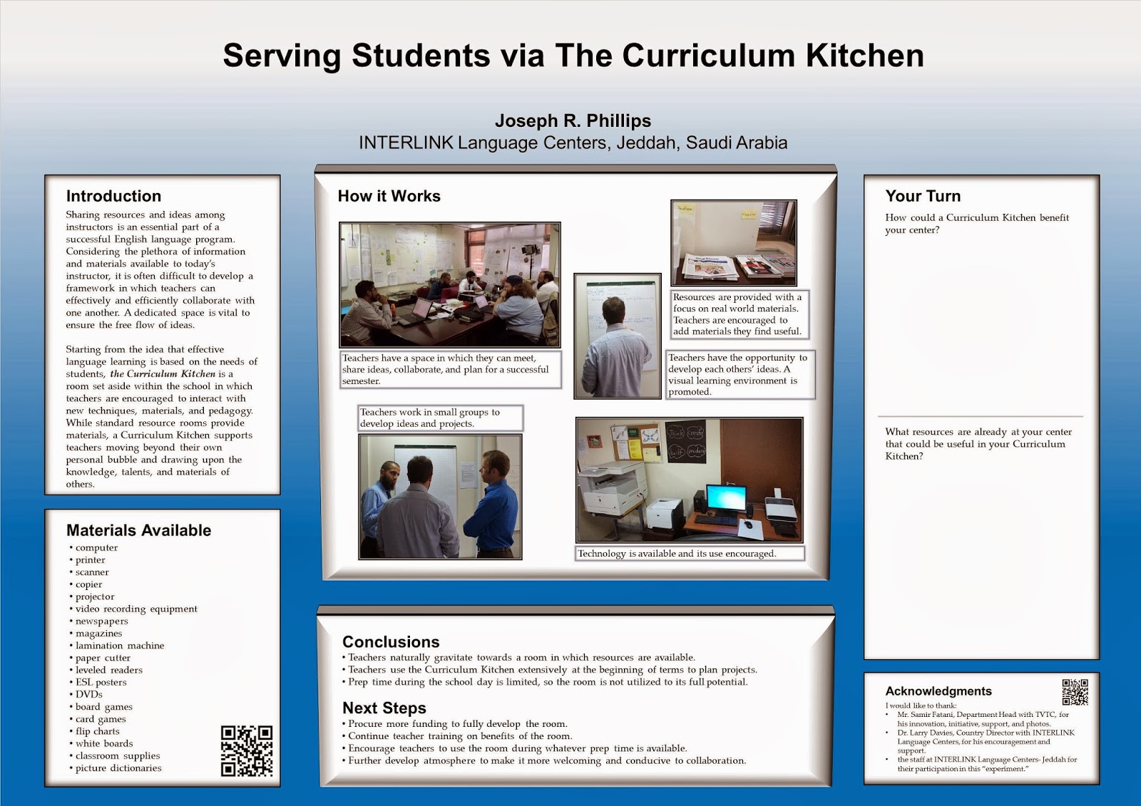 Curriculum Development workshop : Poster for SILC Conference
