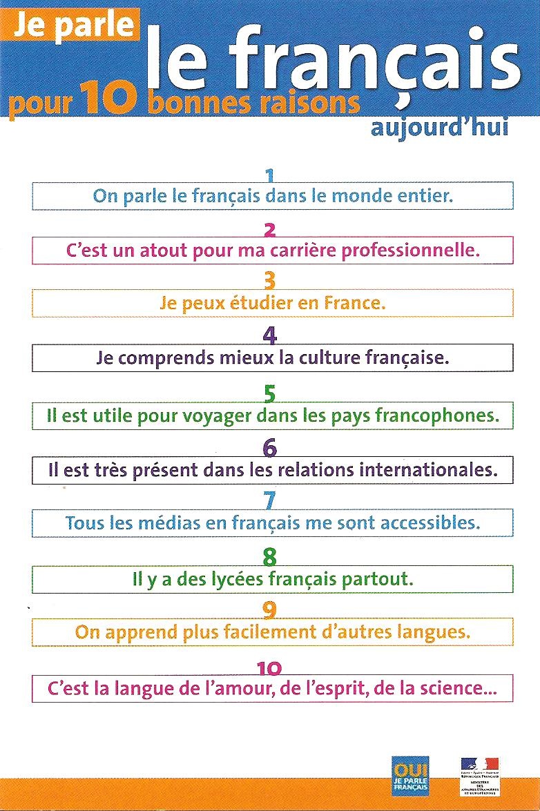 BLEU-BLANC-ROUGE: 10 BONNES RAISONS D'APPRENDRE LE FRANÇAIS