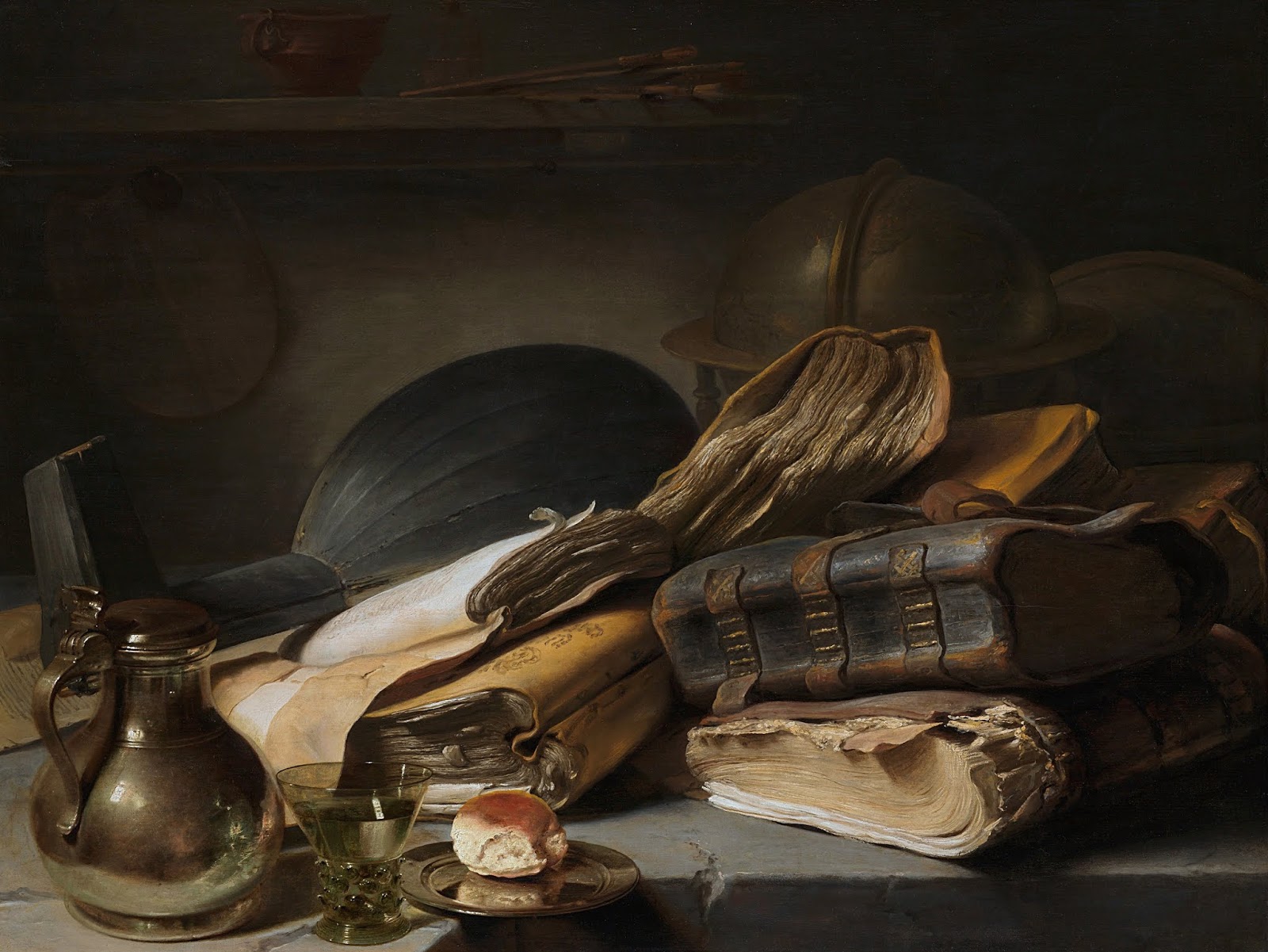 Enjoy some Damn Fine Art : Jan Lievens. Still Life with Books ('Stilleven met boeken'/ 'Vanitas ...