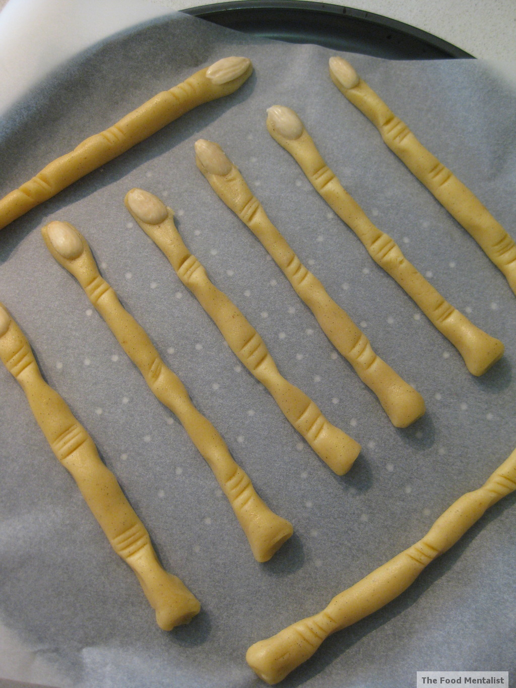 Spooky halloween finger cookies