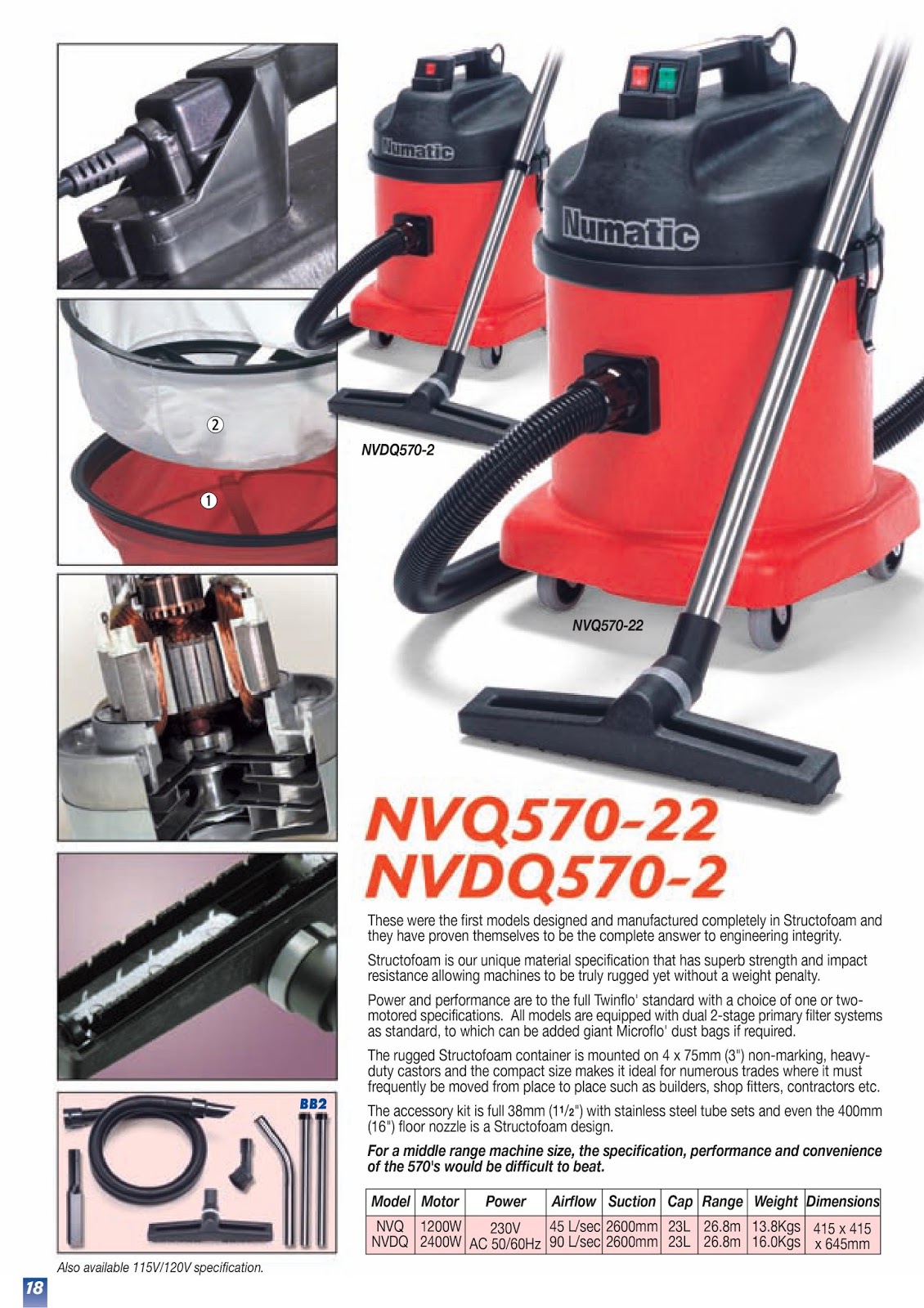 Numatic Cleancare 2007 Product Range