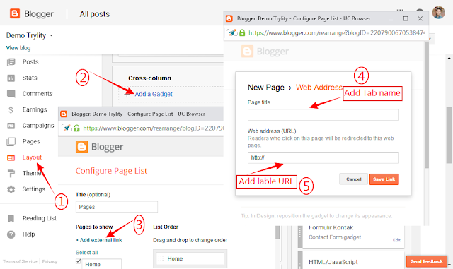How to create a tabs in blogger? - Trylity