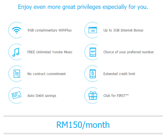 Celcom First Platinum 新配套，每月18GB + 9GB上网数据