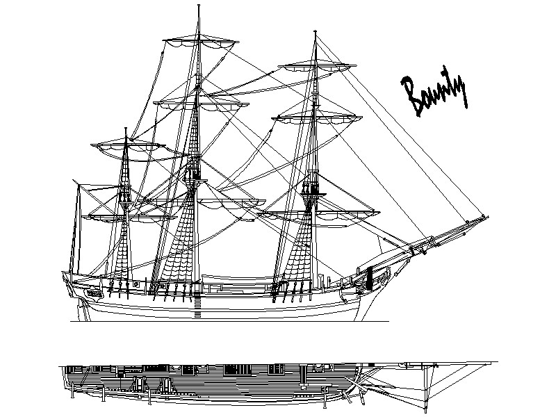 Wooden Model Builder: H.M.S Bounty PDF Drawings