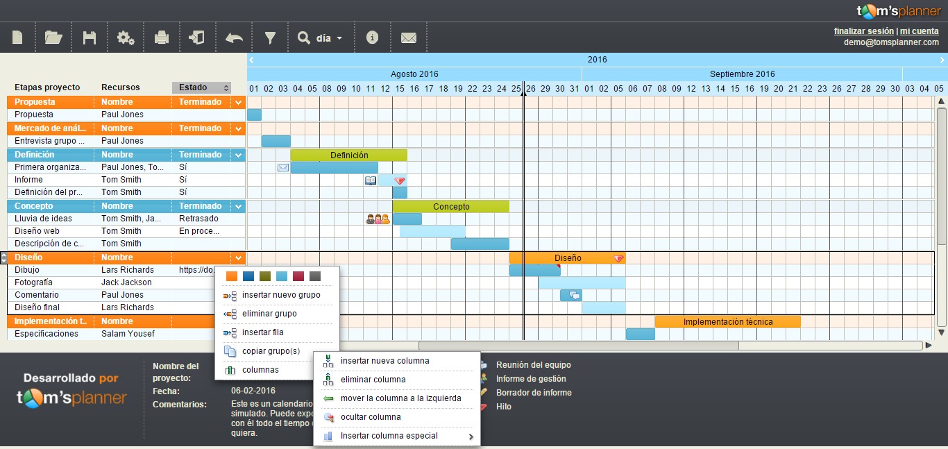 La gestión de proyectos no es difícil: Tom´s Planner