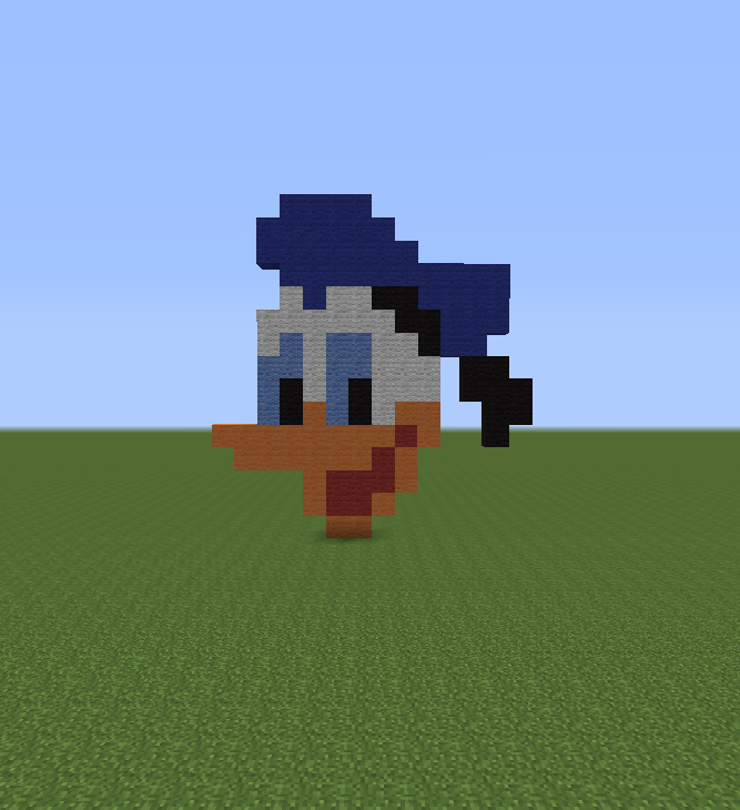 Minecraft Pixel Art Helper Donald Duck s Head Minecraft Pixel Art Helper Donald Duck s Head