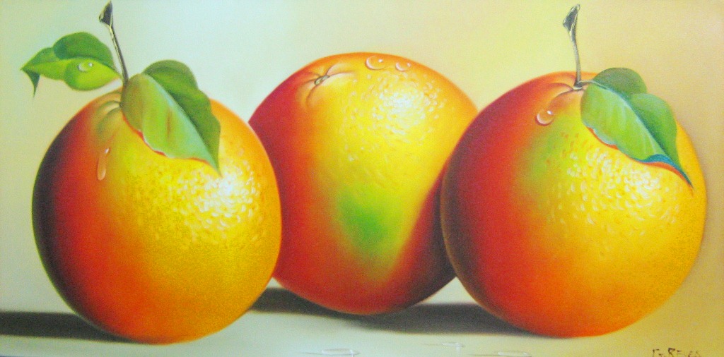 Imágenes Arte Pinturas: Bodegón decorativo con frutas