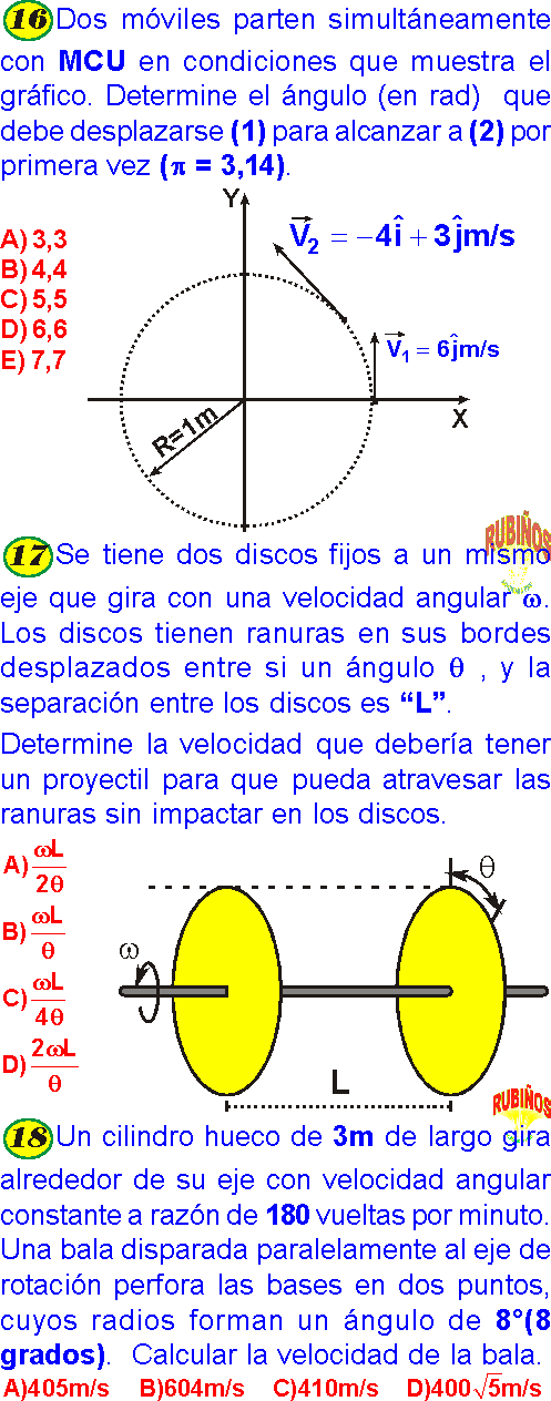 MOVIMIENTO CIRCULAR UNIFORME EJERCICIOS CON RESPUESTAS MCU PDF