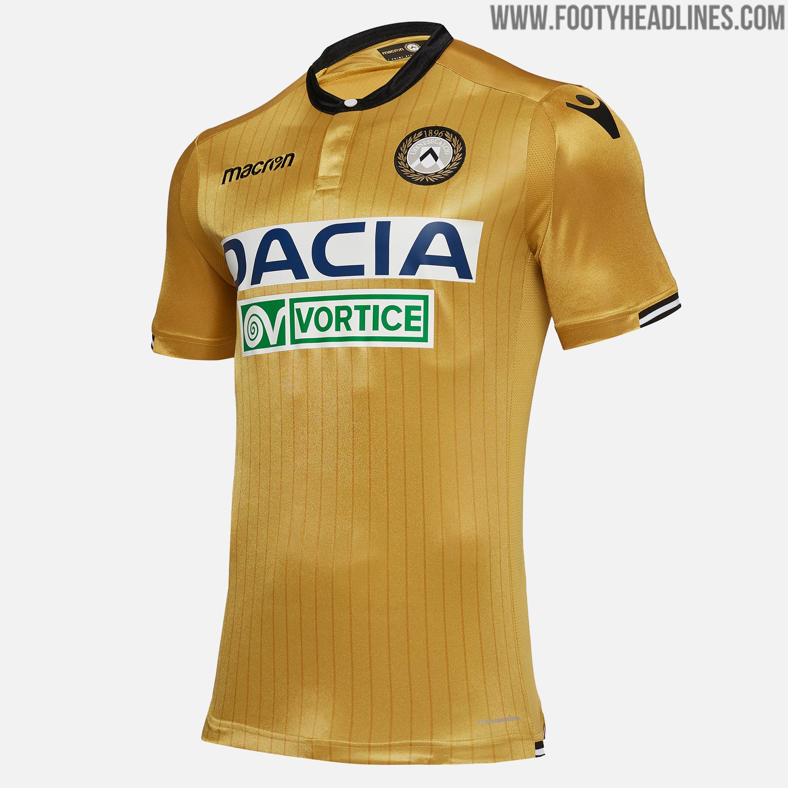 Metallic Gold Udinese Calcio 18-19 Away Kit Released - Footy Headlines
