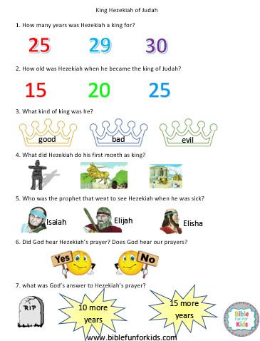 Bible Fun For Kids: King Hezekiah