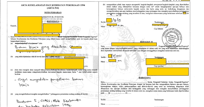 CLASS Reg 2013 Notis Pembaikan DOSH/JKKP - Chemical Classification