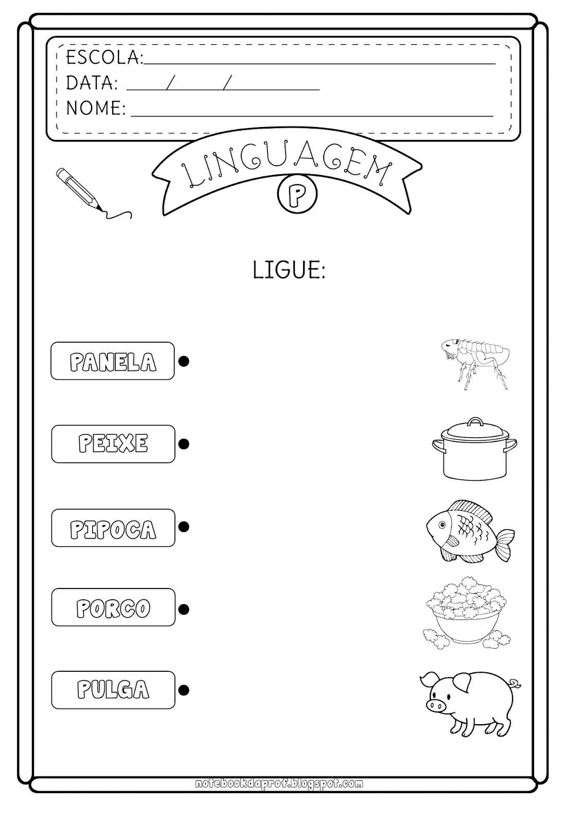 Relacione palavras e imagens - Letra P