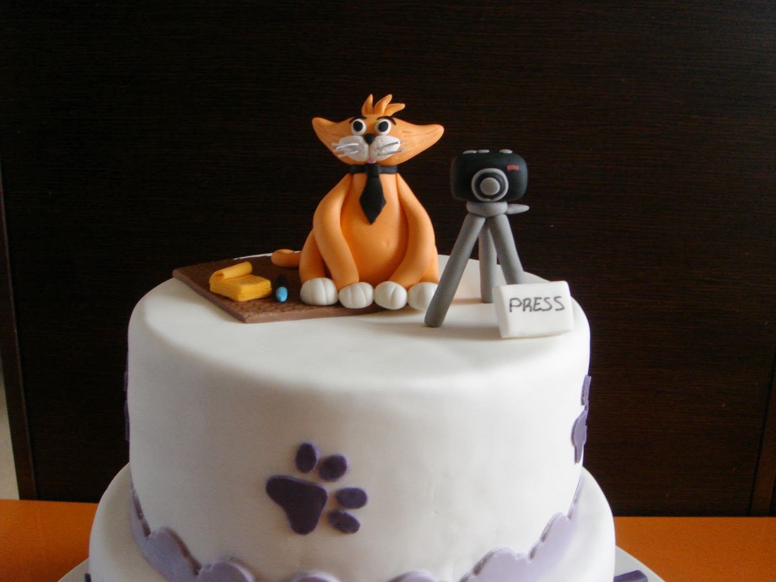 Tarta gato periodista