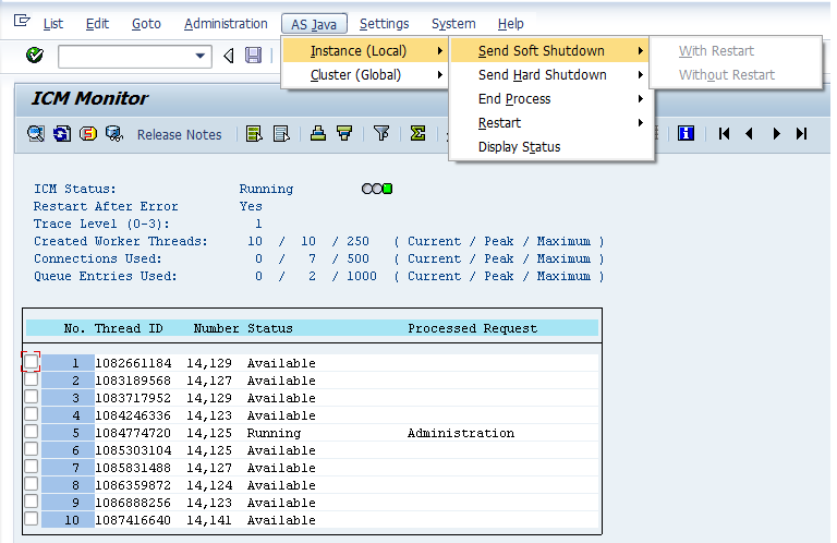 Sap Basis Tutorials How To Restart Java Stack From Abap Stack In Sap 6656