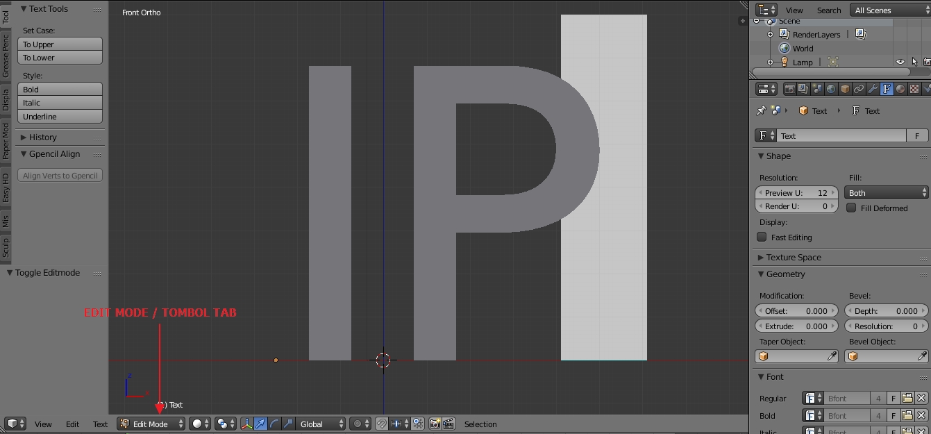 Modelling 3d Text Dengan Blender Otodidakblend