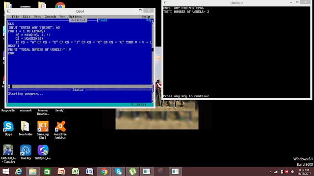 Qbasic Program To Count Total Number Of Vowels In A Given String
