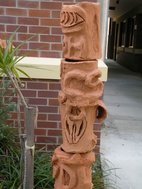 tssyr7art: CERAMIC TOTEM POLE CLAY SECTIONS - ROTATION 3