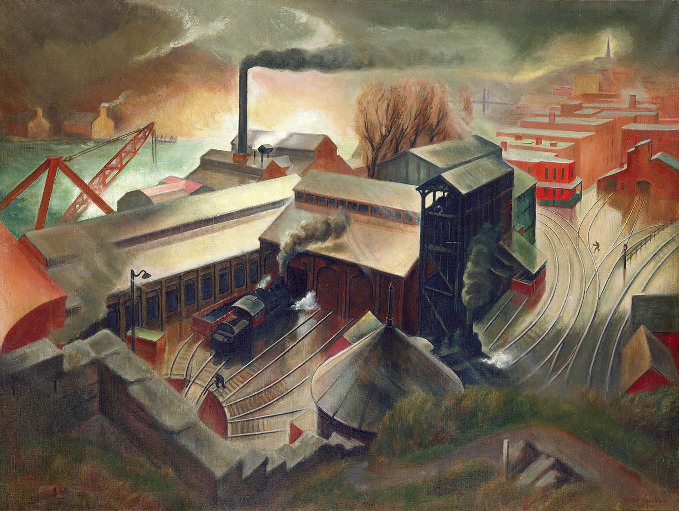 New Deal of the Day: New Deal Art: "Engine House and Bunkers"