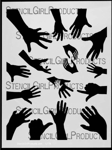 Jessica Sporn Designs: "Hands" Stencil Test Drive!