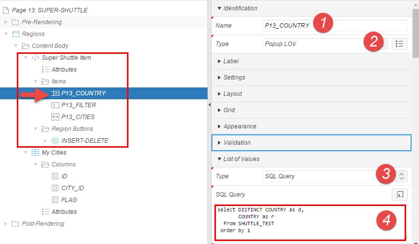 Oracle APEX Capabilities - (OAC): Super Shuttle Item