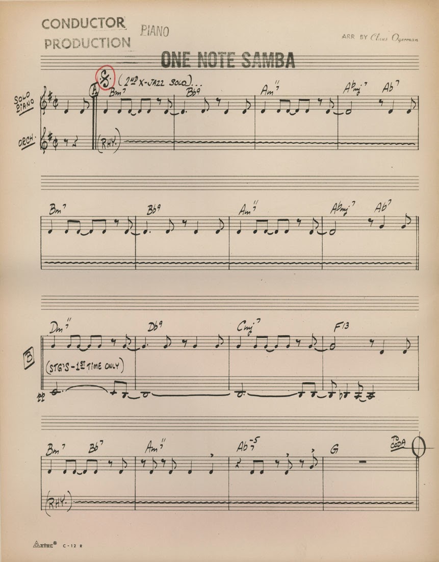 Lead sheet one note samba - paymentbool