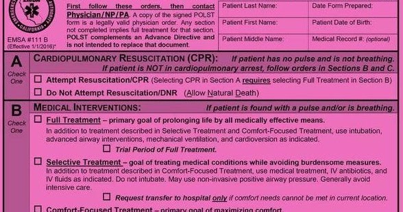 Using Our Pink Friend (POLST) Appropriately: Please Help!