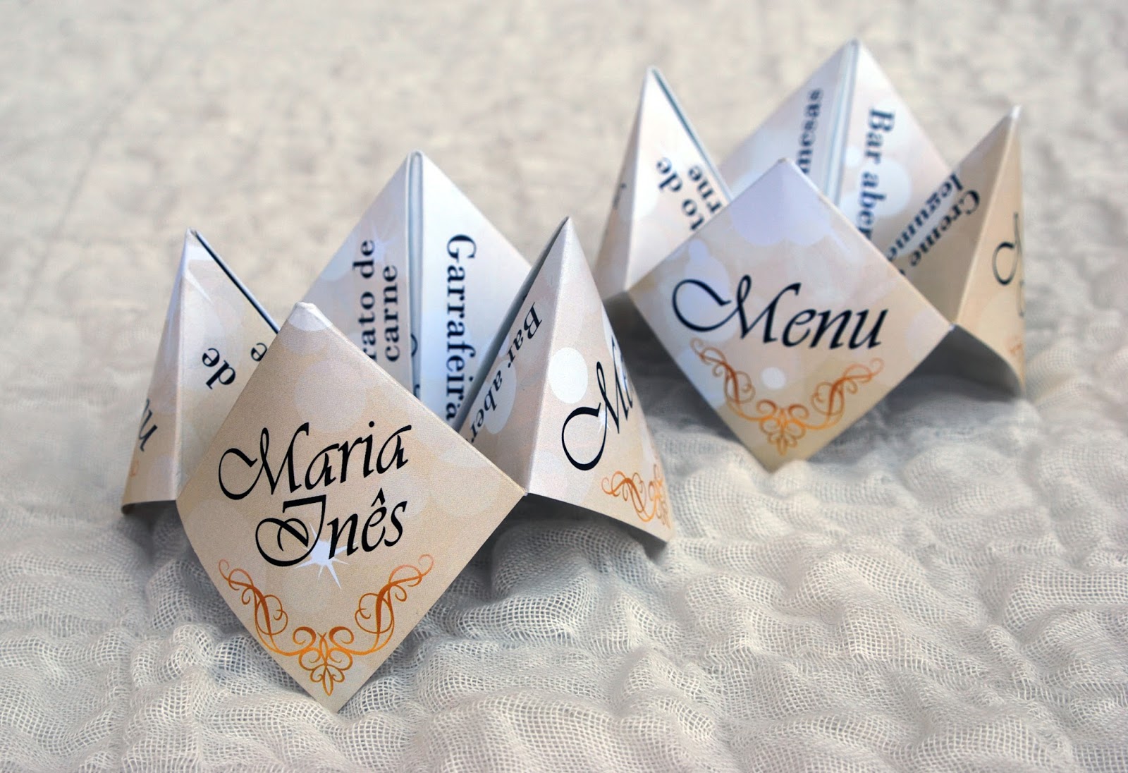 Sandra Scrapbooking: Menu origami