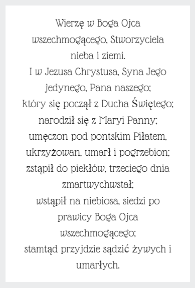 życie katolika: Skład Apostolski