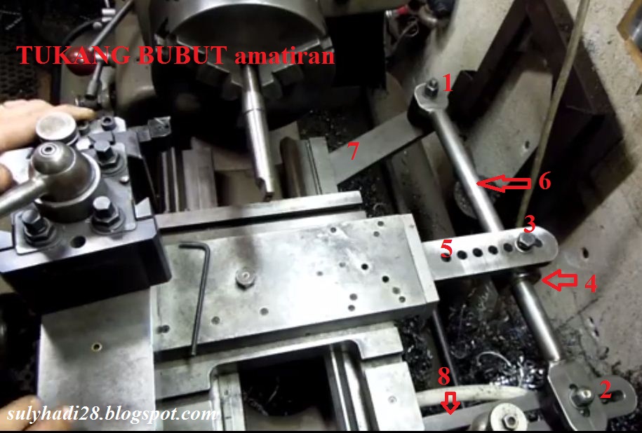 TUKANG BUBUT amatiran: CARA MEMBUBUT TIRUS DENGAN TAPER ATTACHMENT _ 1