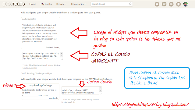 Agregar widgets de GOODREADS en tu blog (paso a paso)