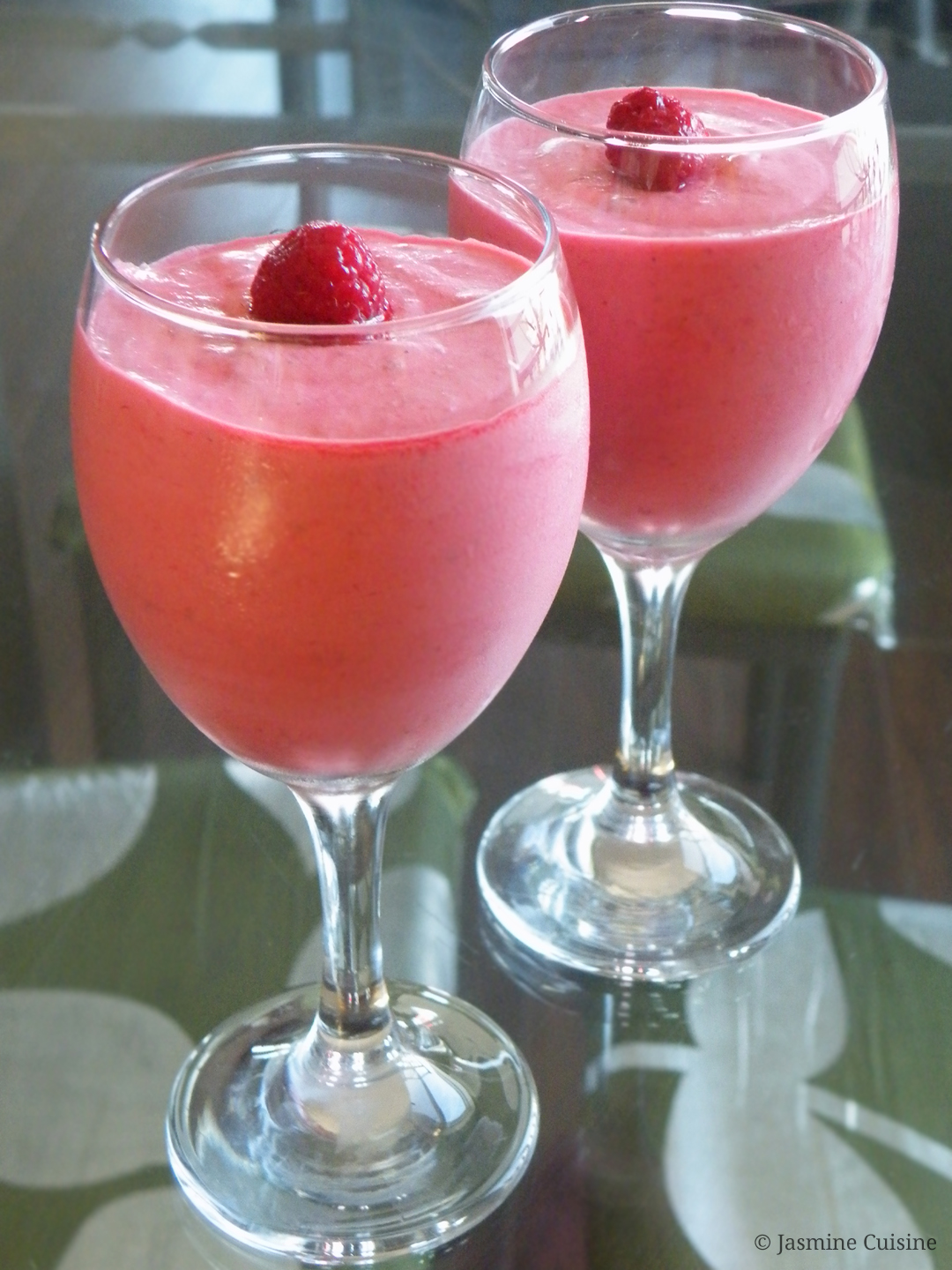 Mousse aux framboises (presque) sans sucre - Jasmine Cuisine