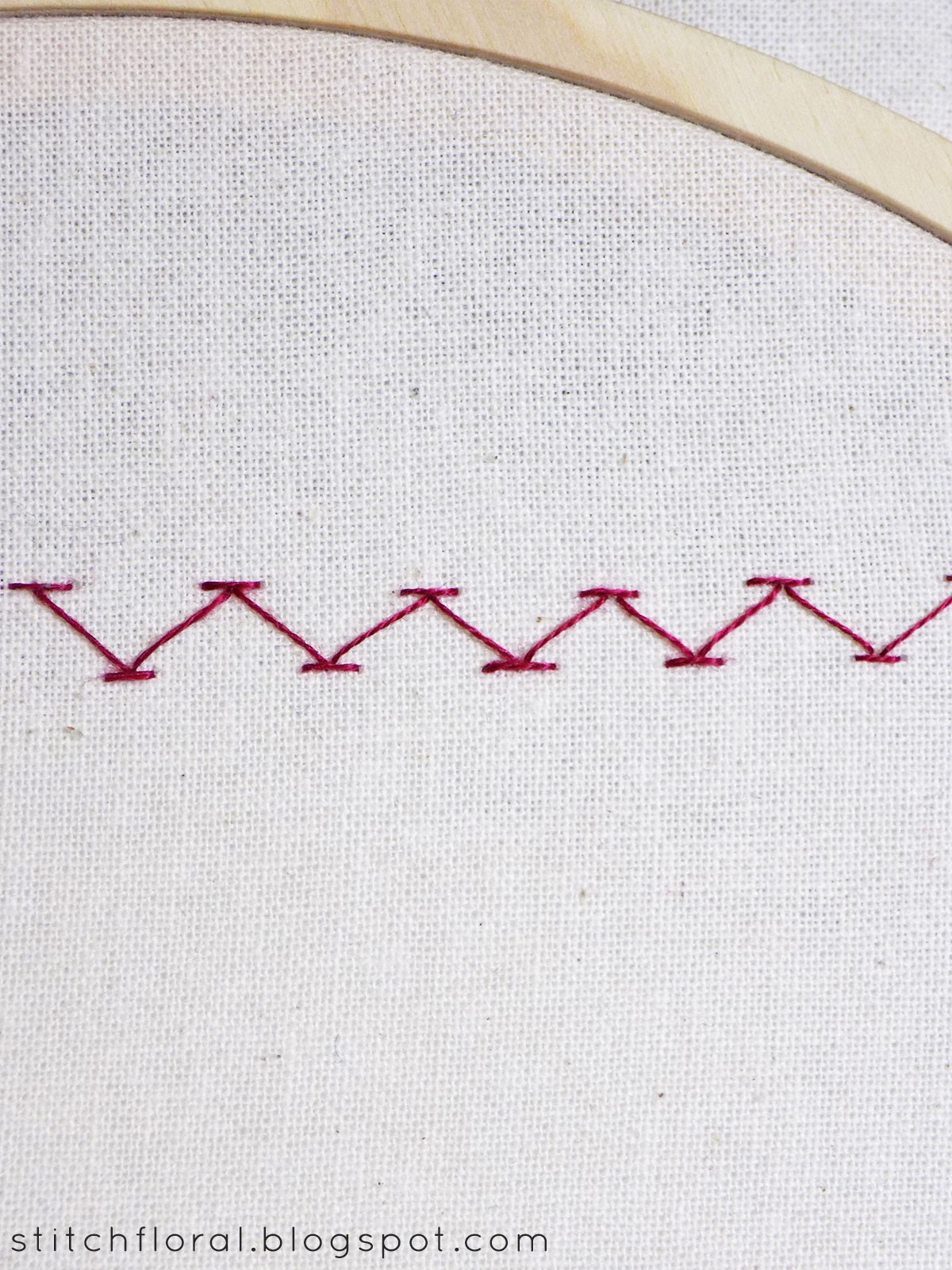 Chevron stitch lesson: line and filler - Stitch Floral