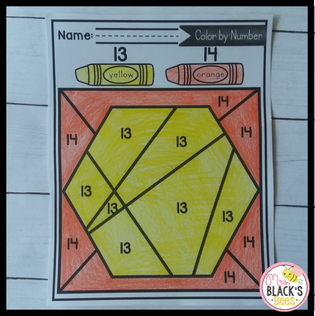 Shapes- Color by Number | Mrs. Black's Bees