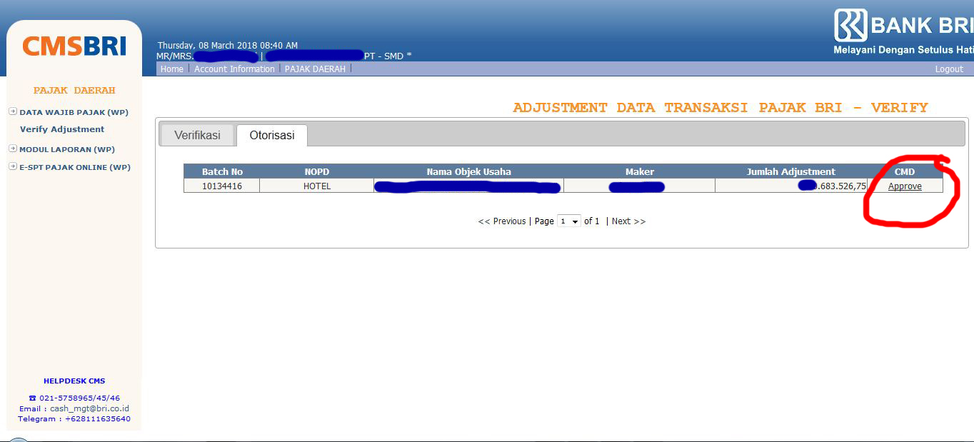 BEBAS BERCERITA: Cara Adjusment data transaksi di CMS BRI,