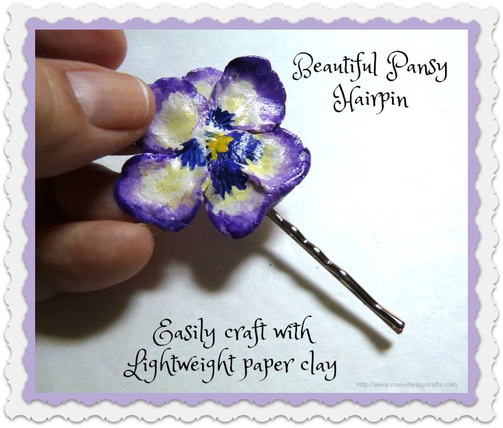 Make it easy crafts: How to easily make a beautiful pansy hairpin