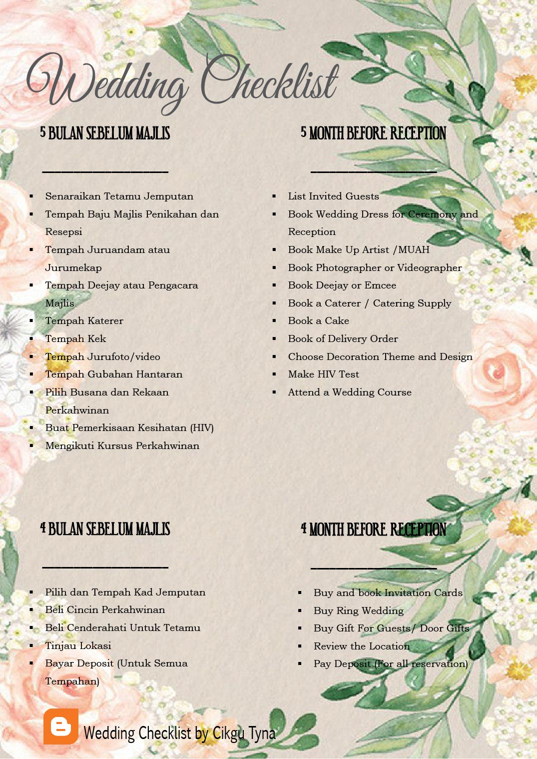 Wedding Checklist