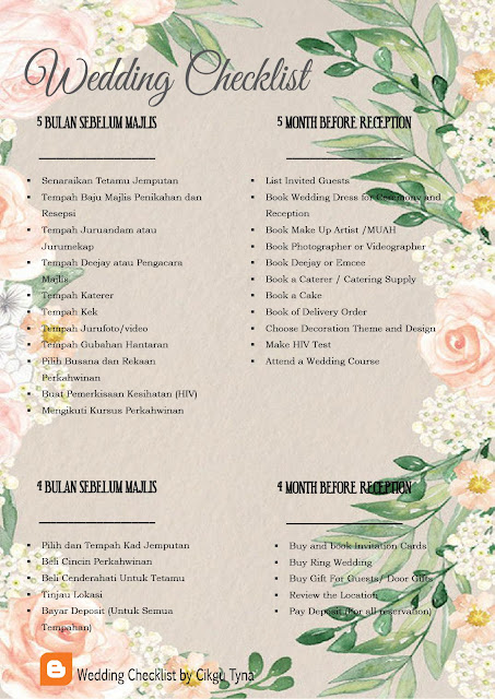 Wedding Checklist : Wedding Checklist by Cikgu Tyna
