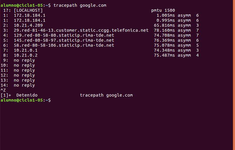 Comandos de linux tracepath&traceroute
