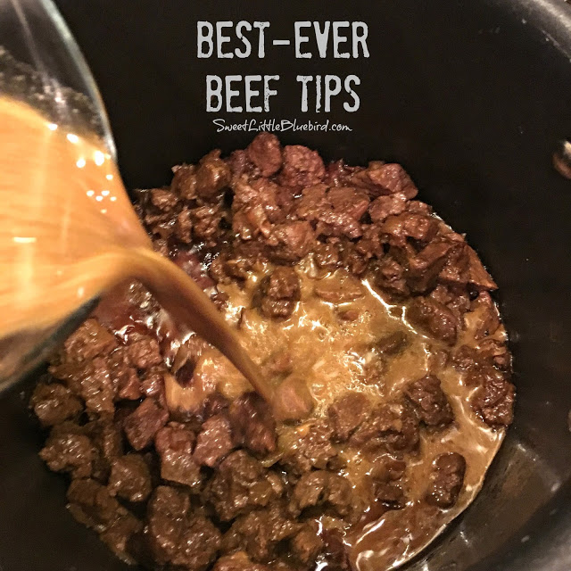 Best-Ever Beef Tips at Weekend Potluck #288 | Served Up With Love