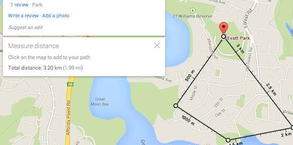 Distance Measurement in the New Google Maps